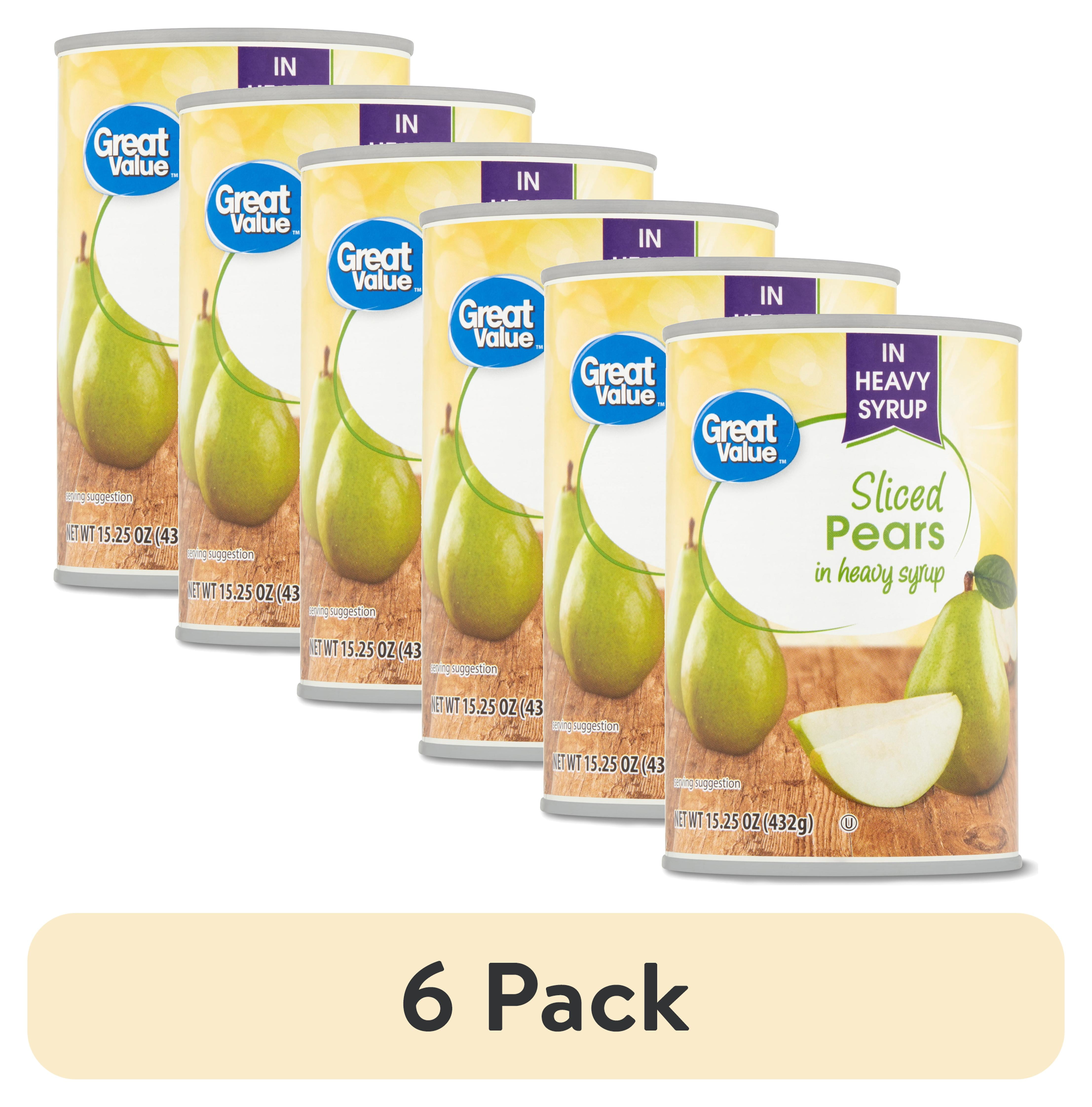 (6 pack) Great Value Canned Sliced Pears, 15.25 oz - Walmart.com