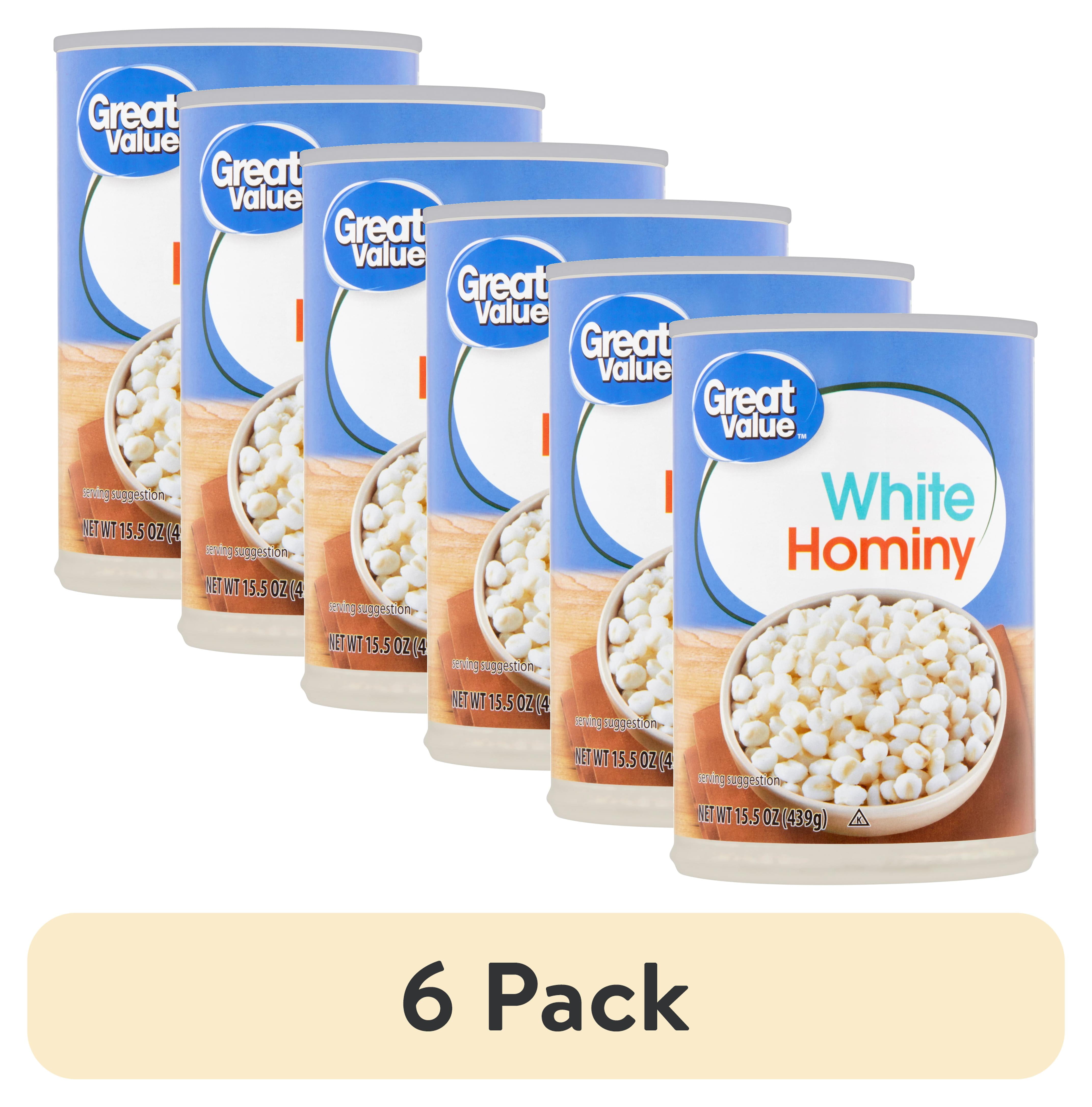 (6 pack) Great Value Canned White Hominy Can, 15.5 oz - Walmart.com