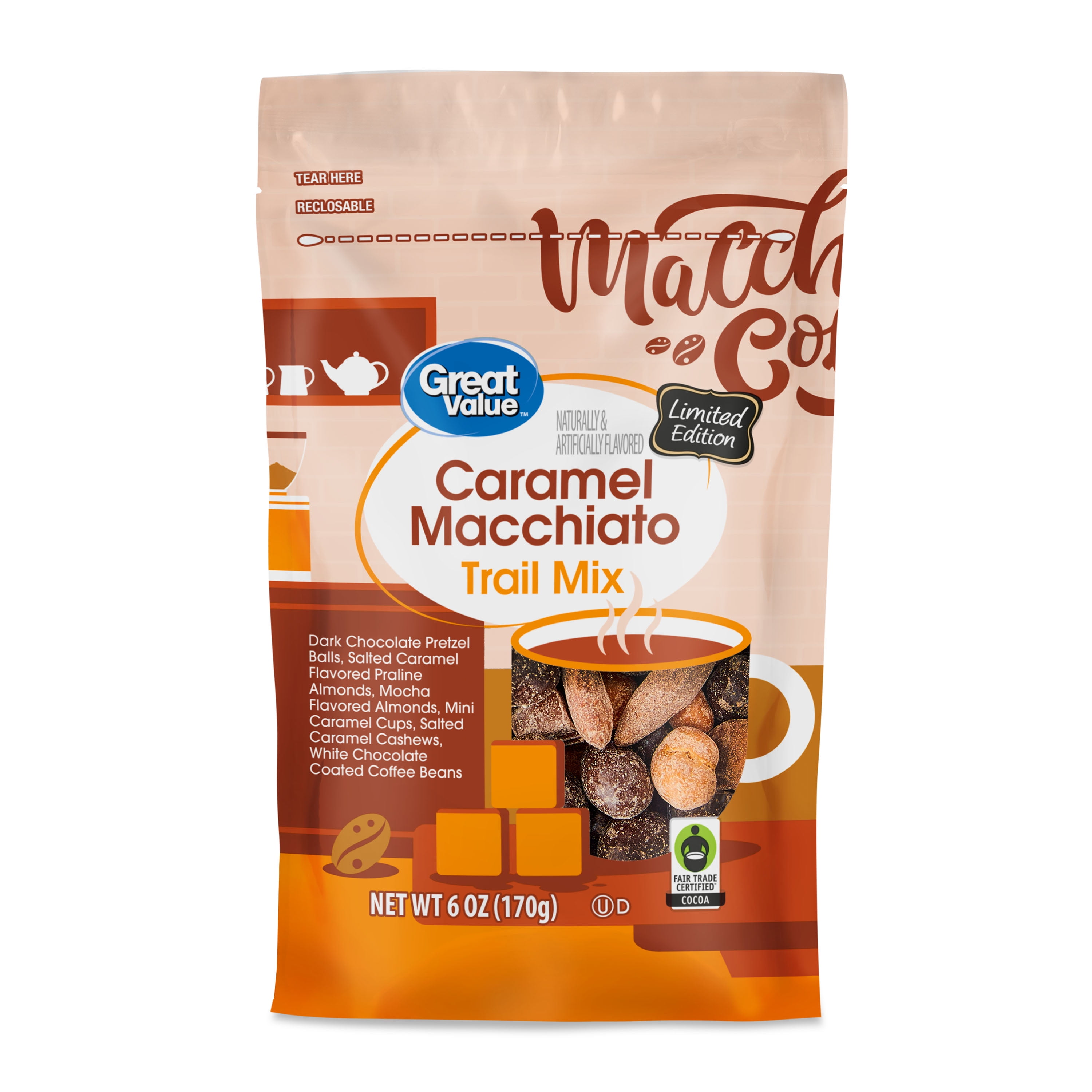 Great Value Caramel Macchiato Trail Mix 6 oz with Dark Chocolate ...
