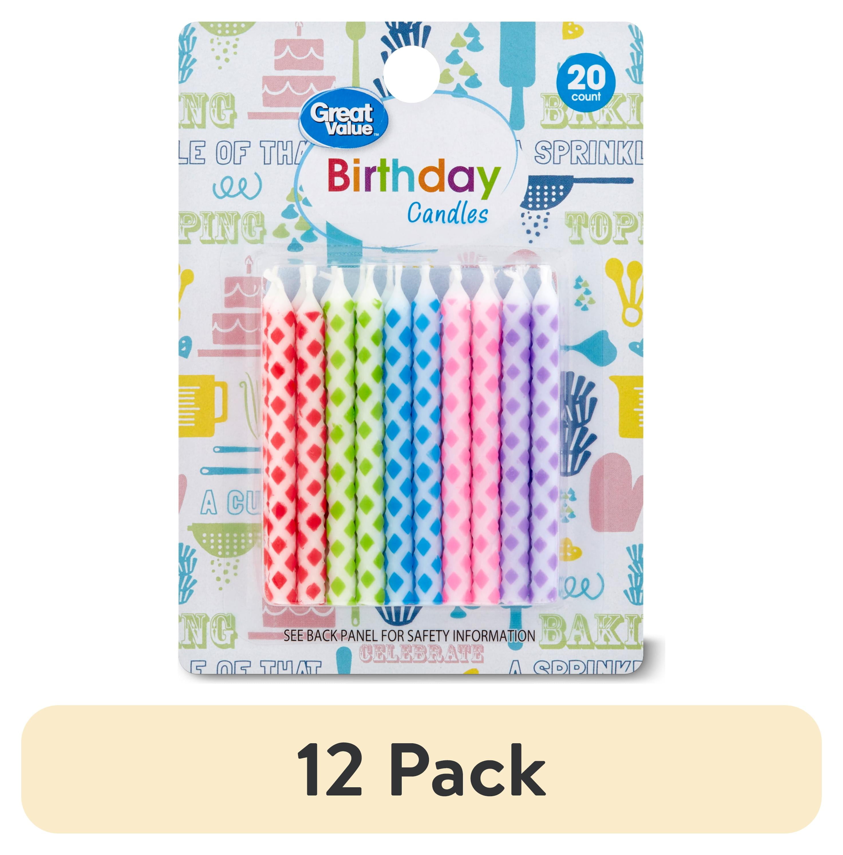 (12 pack) Great Value Celebration Polka Dot Birthday Candles, Assorted ...