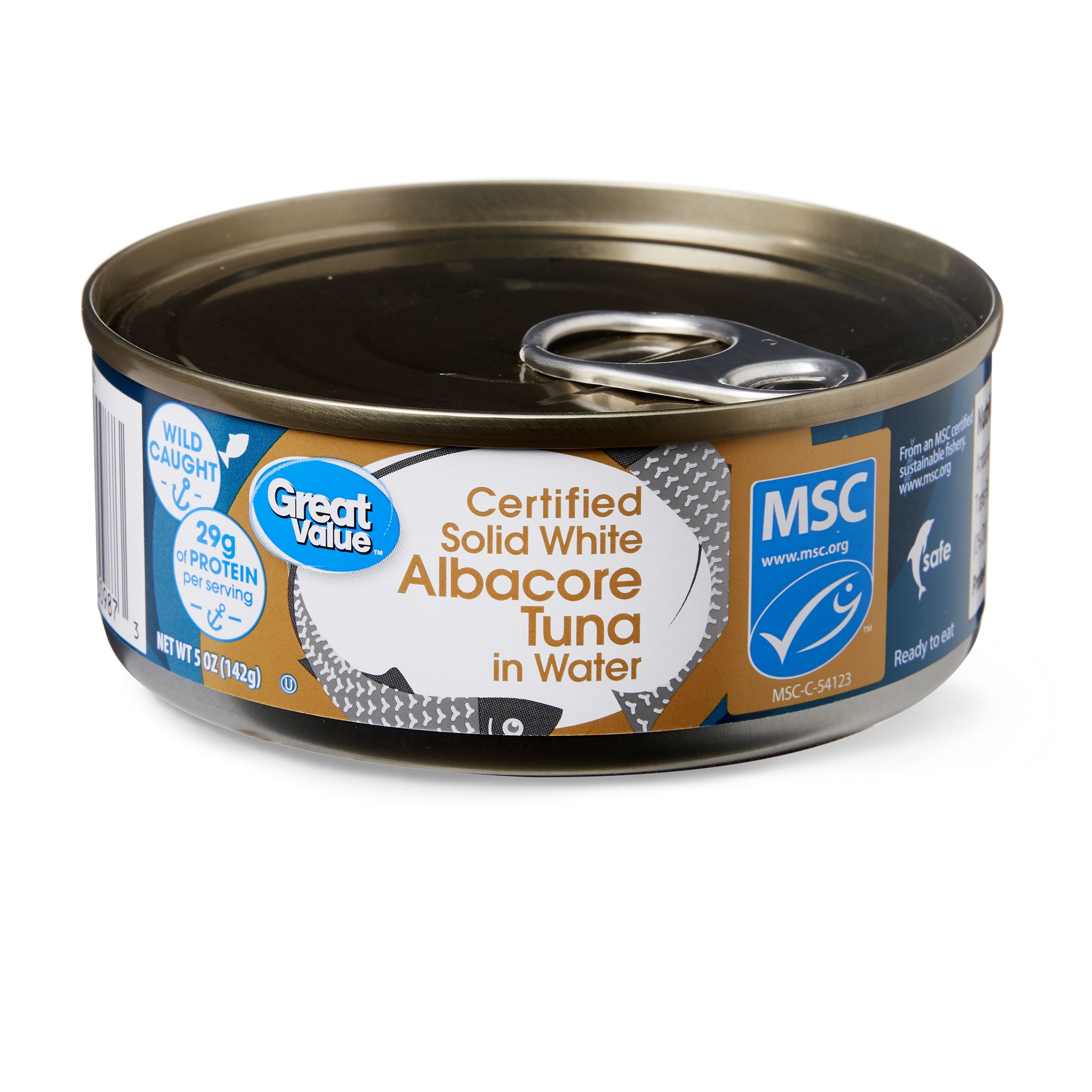 Great Value Certified Solid White Albacore Tuna in Water, 5 oz ...