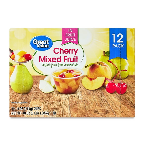 Great Value Cherry Mixed Fruit Cups for Breakroom Snacks - Walmart ...