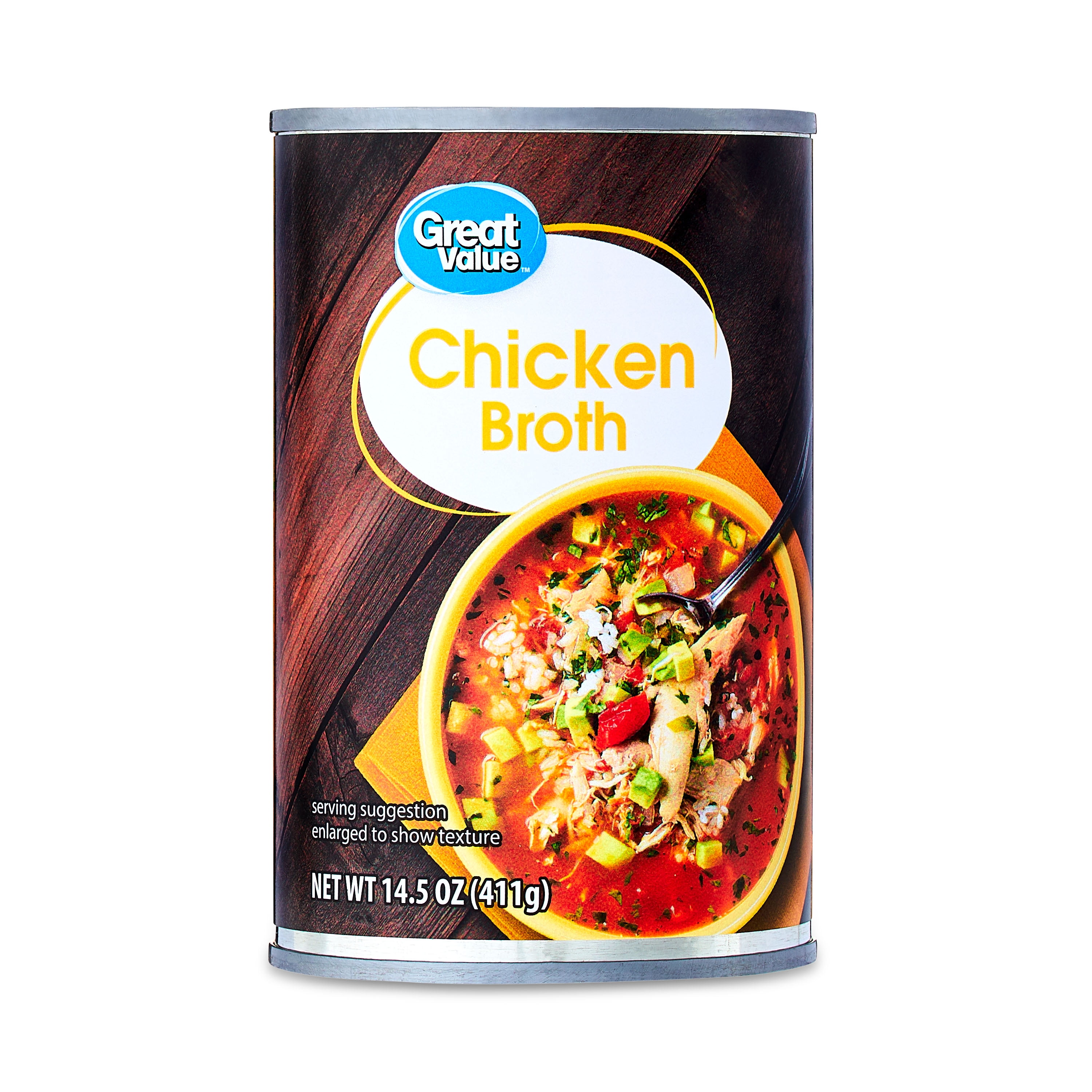 Great Value Chicken Broth, 14.5 oz Can, Shelf-Stable/Ambient, Gluten ...