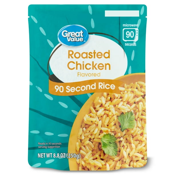 Great Value Chicken Flavored Rice 90 Second Pouch, 8.8 oz - Walmart ...