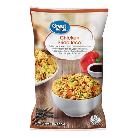 Great Value Chicken Fried Rice 20 oz Frozen Ready in 6 Minutes with ...