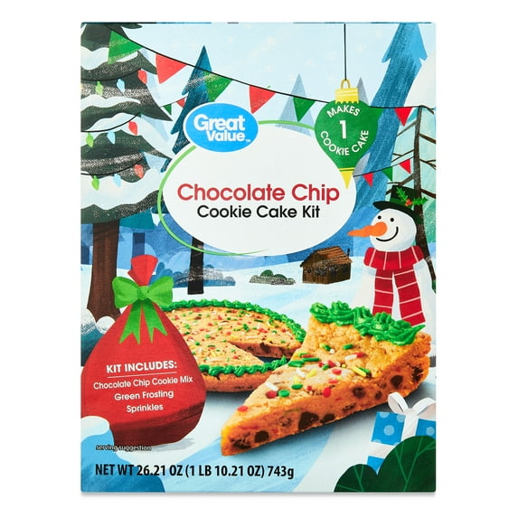 Great Value Chocolate Chip Cookie Cake Kit, 26.21 oz - Walmart.com