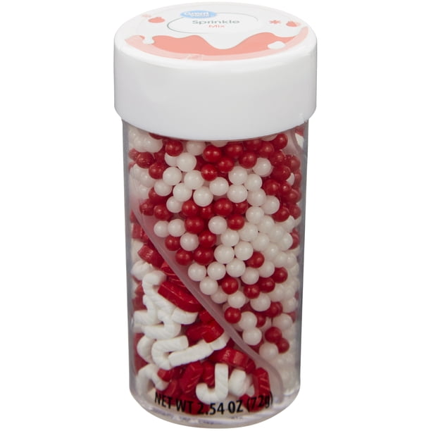 Great Value Christmas Candy Cane and Nonpareils Sprinkles Twist Bottle ...