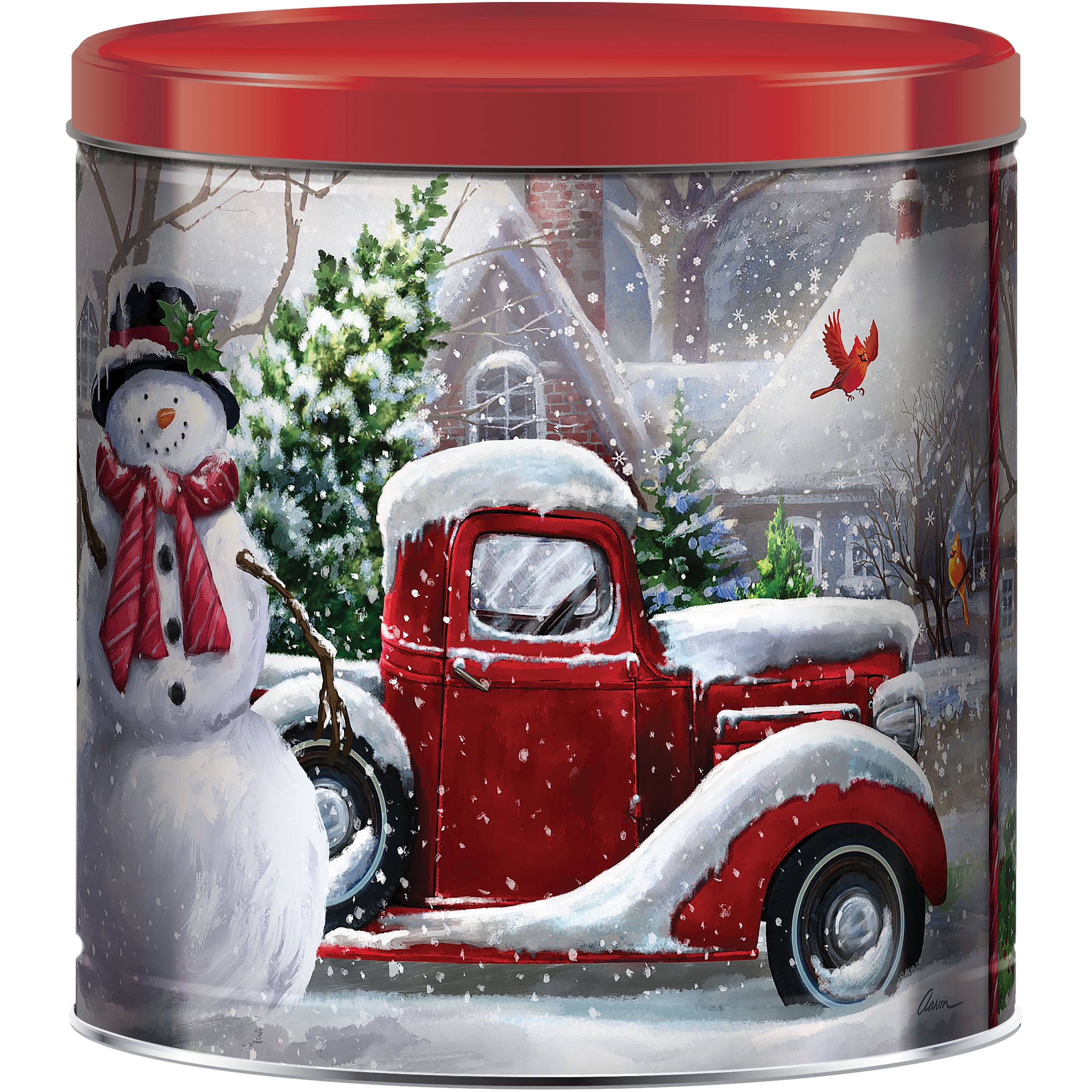 Great Value Christmas Popcorn Tin, Snowman and Truck, Assorted Popcorn ...