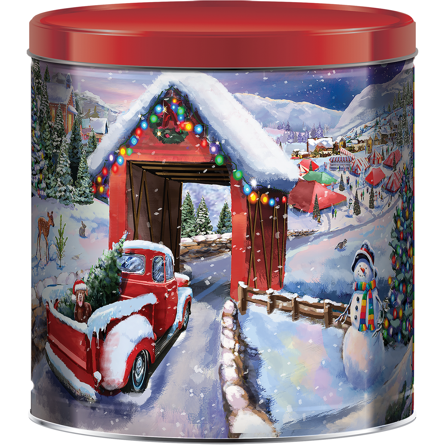 Great Value Christmas Popcorn Tin, Winterland, Assorted Popcorn, 21 oz ...