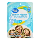 Great Value Lemon Pepper Chunk Light Tuna 2.6 oz Pouch Wild-Caught ...