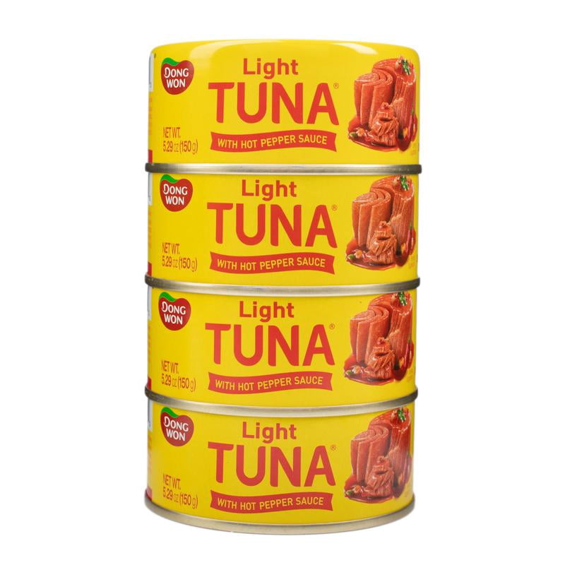 Great Value Chunk Light Tuna in Hot Pepper Sauce, 5 oz Cans (Pack of 4 ...