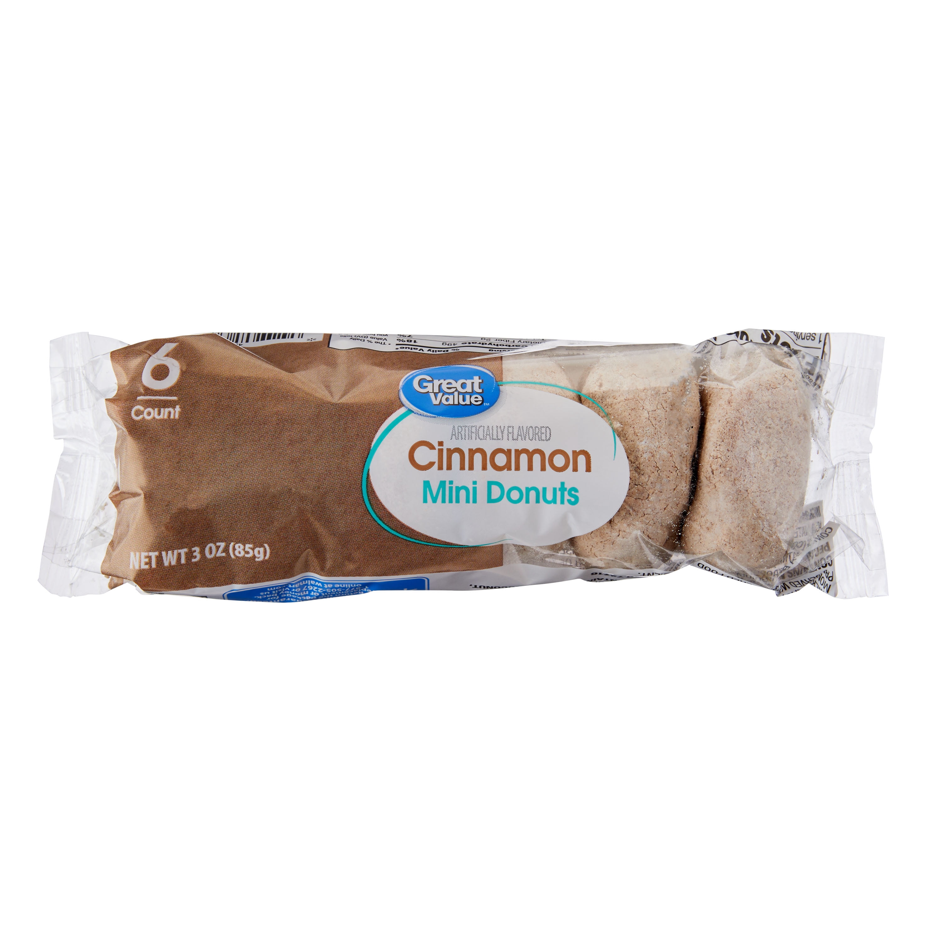 Great Value Cinnamon Mini Donuts, 3 oz, 6 Count - Walmart Business Supplies
