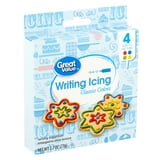 Great Value Classic Blue, Green, Red, Yellow Colors Writing Icing, 4 ...
