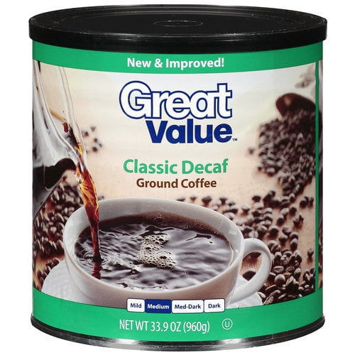 Great Value Classic Decaf Ground Coffee, Medium Roast, 33.9 oz ...