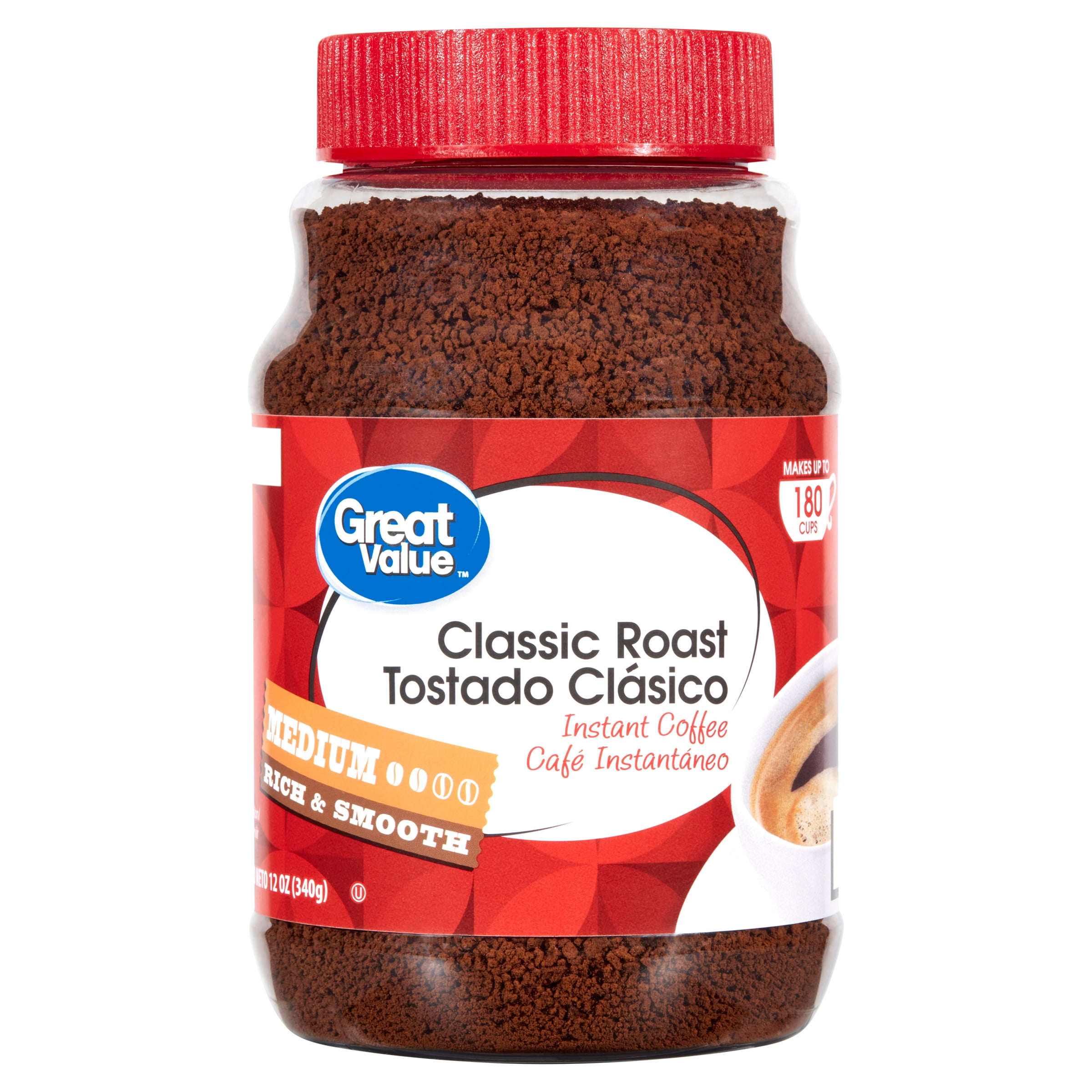 (3 pack) Great Value Classic Medium Roast Instant Coffee, 12 oz ...