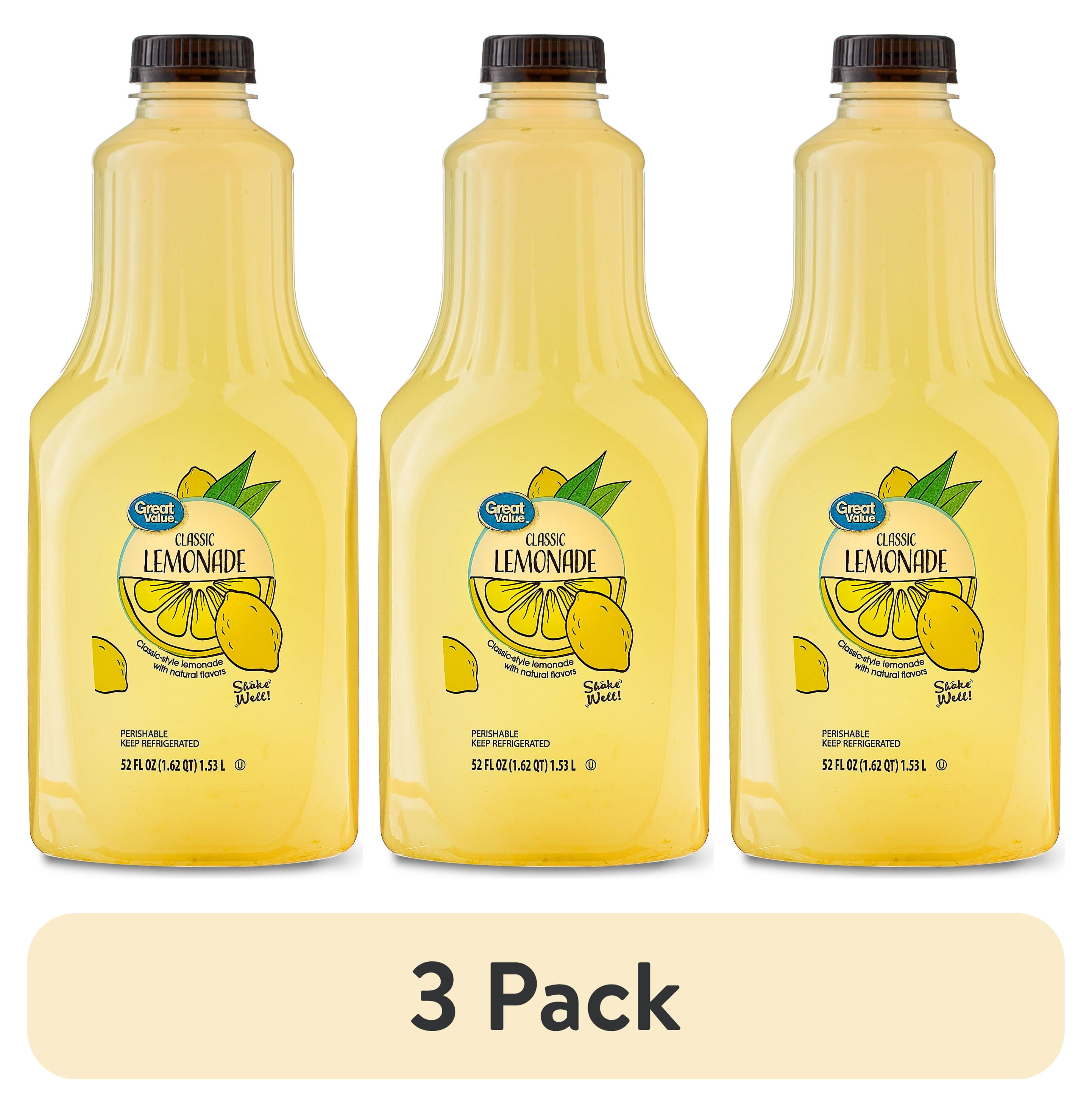 (3 pack) Great Value Classic Style Lemonade, 52 fl oz - Walmart.com