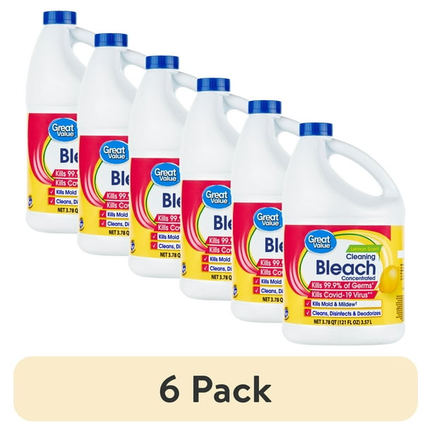 (6 pack) Great Value Cleaning Bleach, Lemon, 121 oz - Walmart Business
