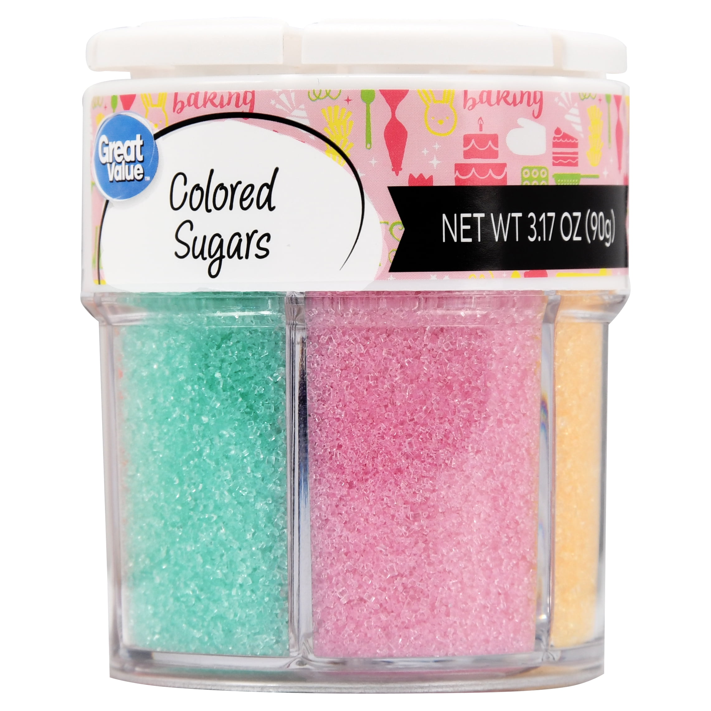 Great Value Colored Sugars, 6 Cell Jar, 3.17 oz - Walmart.com
