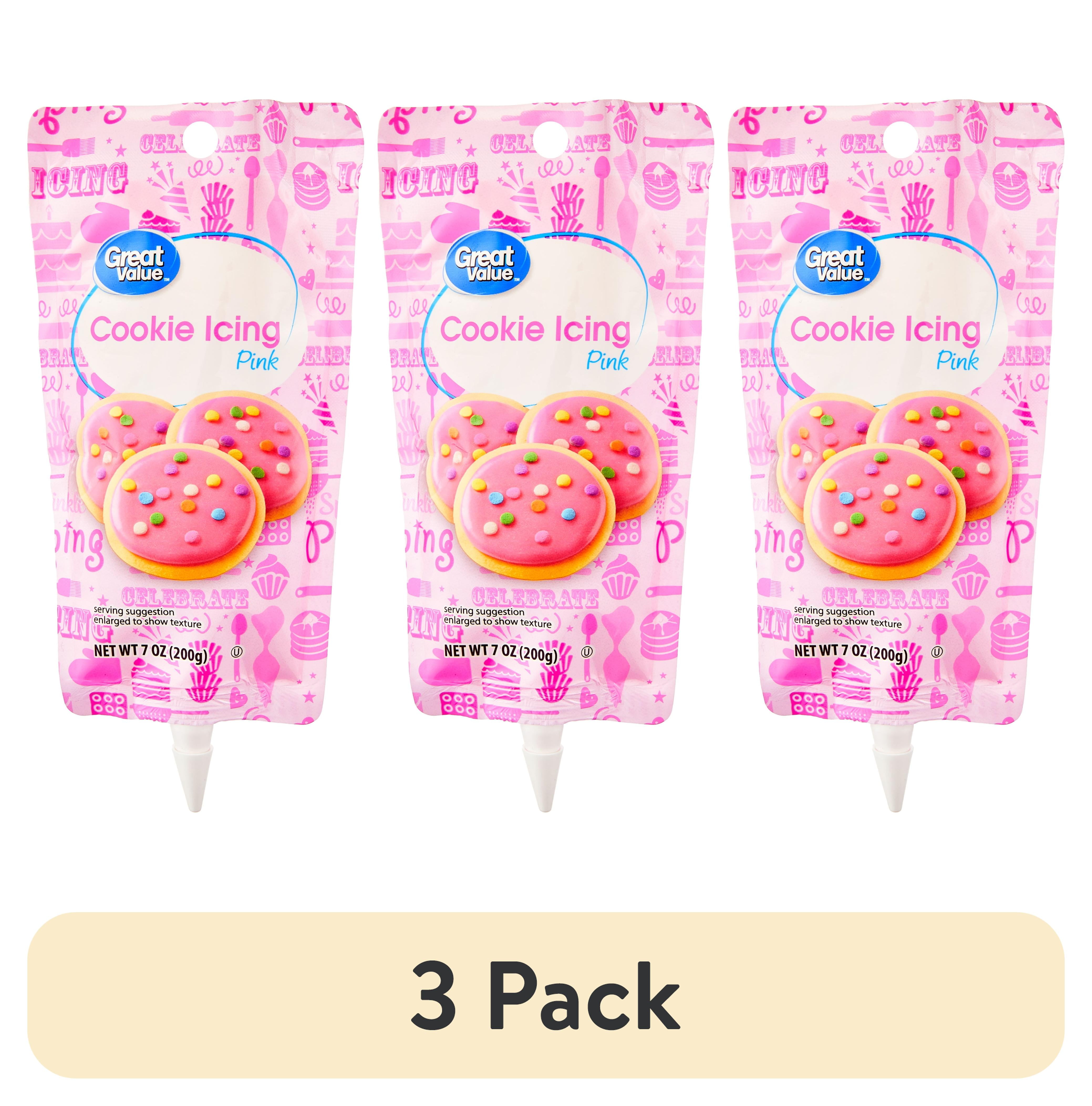 (3 pack) Great Value Cookie Icing, Pink, 7 oz - Walmart.com