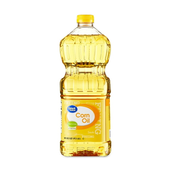 Great Value Vegetable Oil, 48 fl oz, suitable for frying, baking, and ...