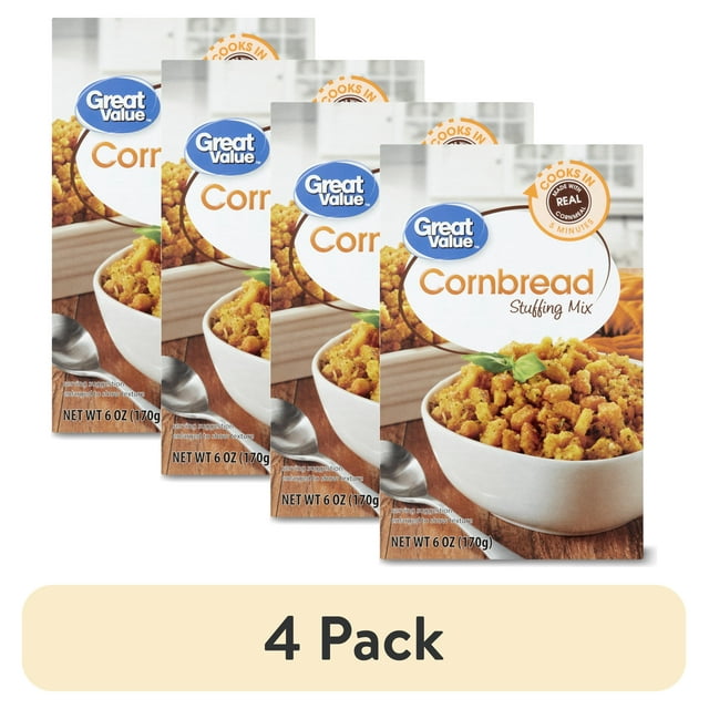 (4 pack) Great Value Cornbread Stuffing Mix, 6 oz - Walmart.com