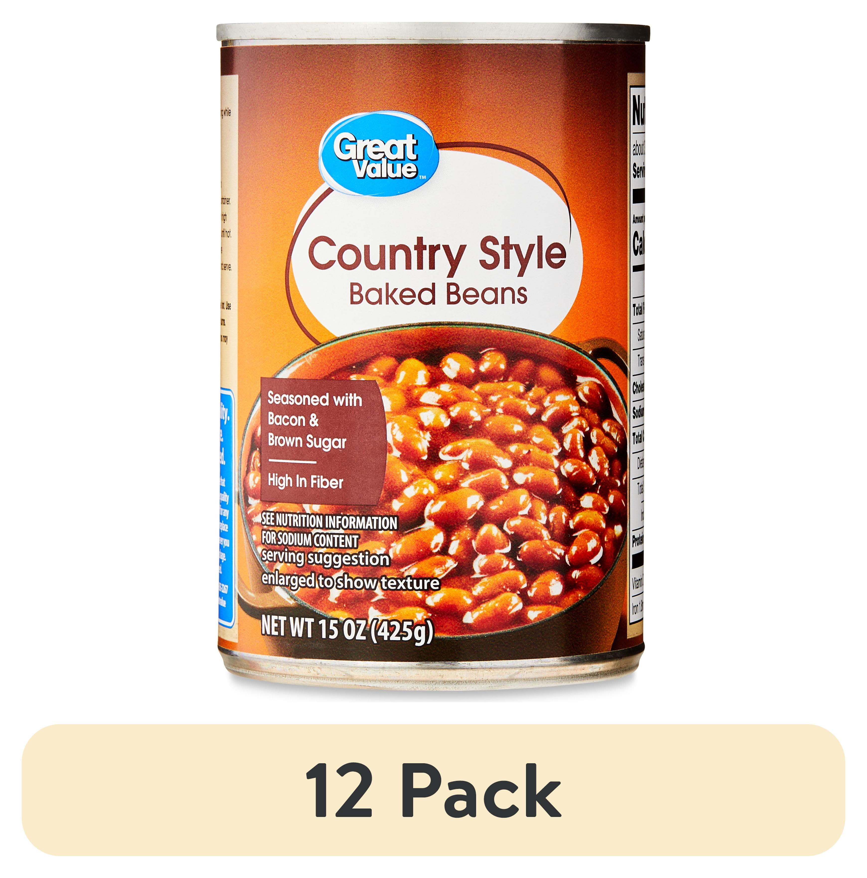 Brandclub - (12 pack) Great Value Country Style Baked Beans, 15 oz Can