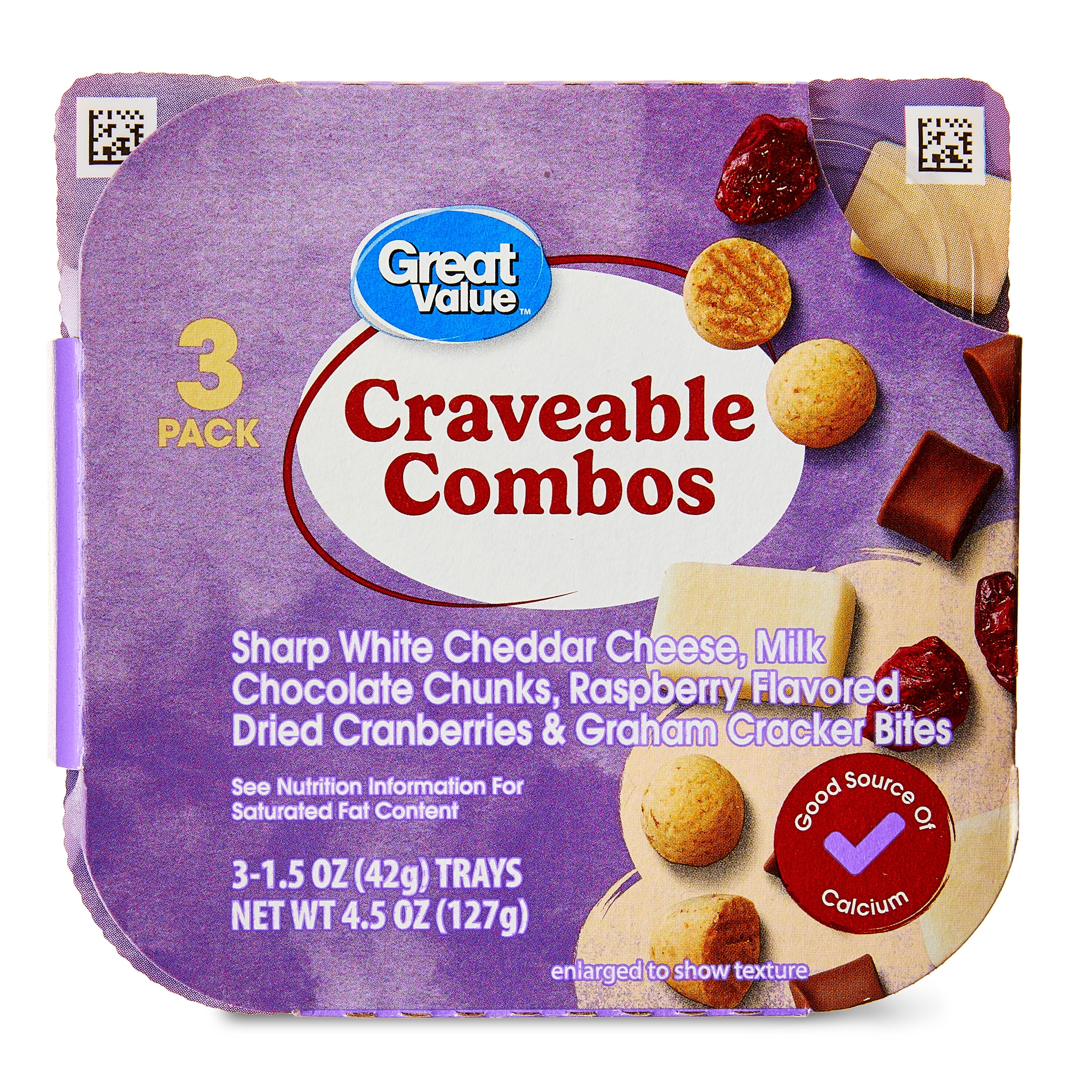 Great Value Craveable Combos Snack Trays Milk Chocolate Raisins Graham ...