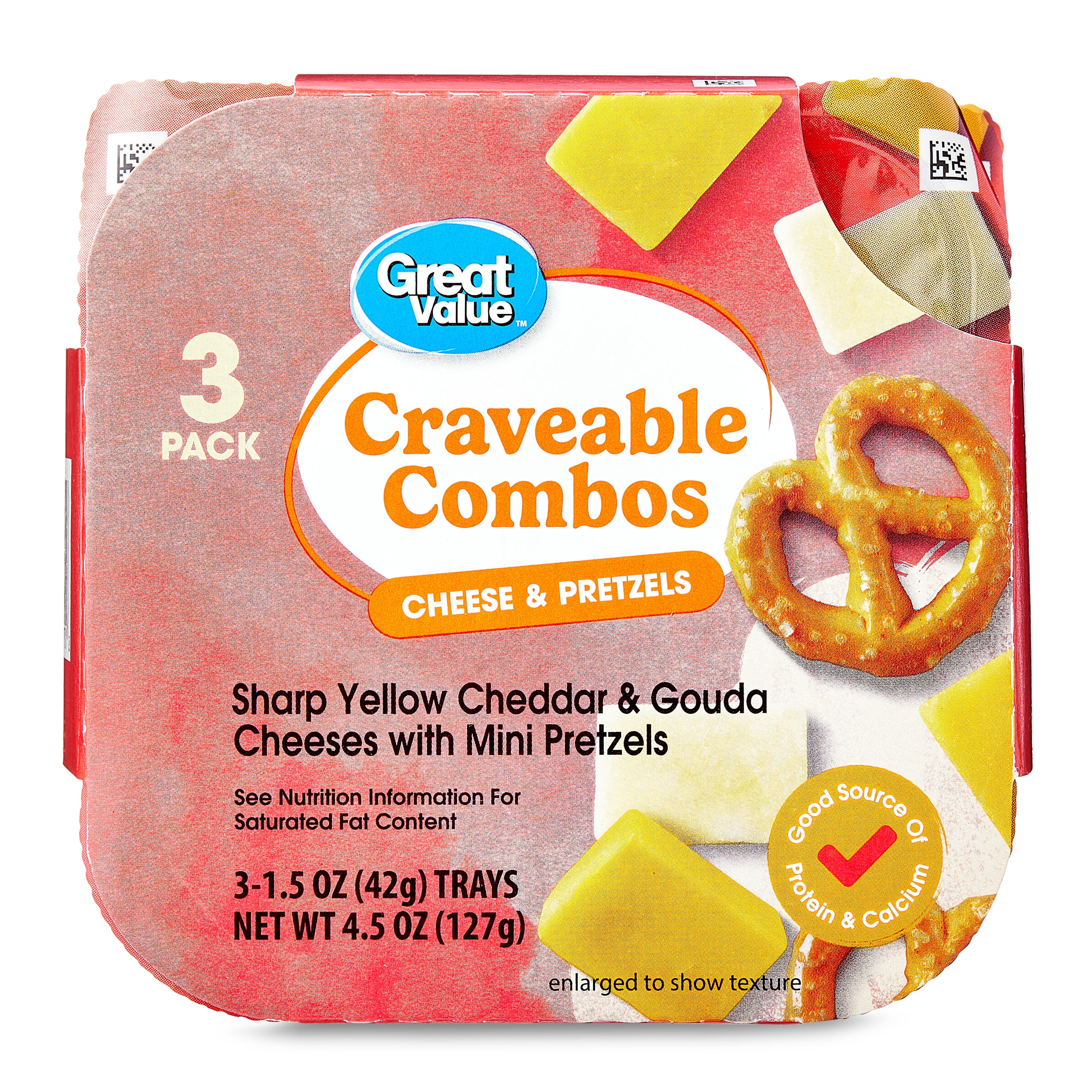 Great Value Craveable Combos Sharp Yellow Cheddar & Gouda Cheeses with ...