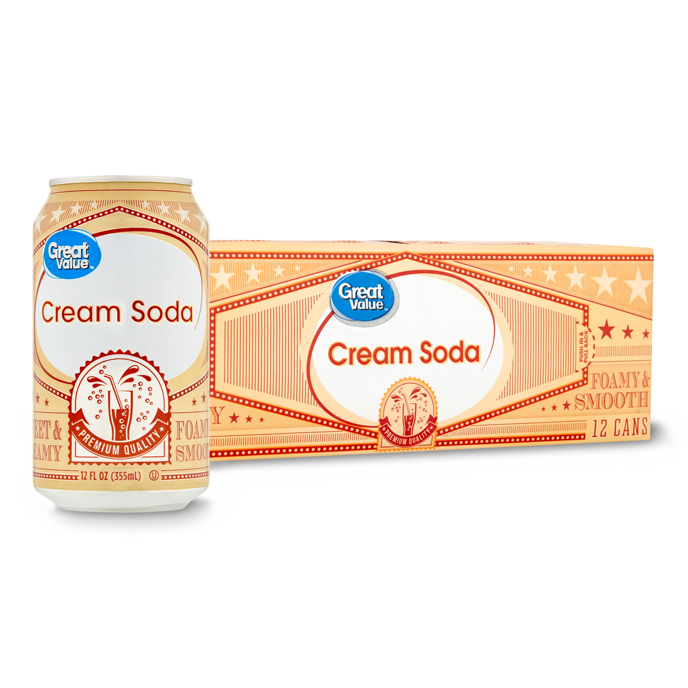 Great Value Cream Soda Pop, 12 fl oz, 12 Pack Cans - Walmart.com