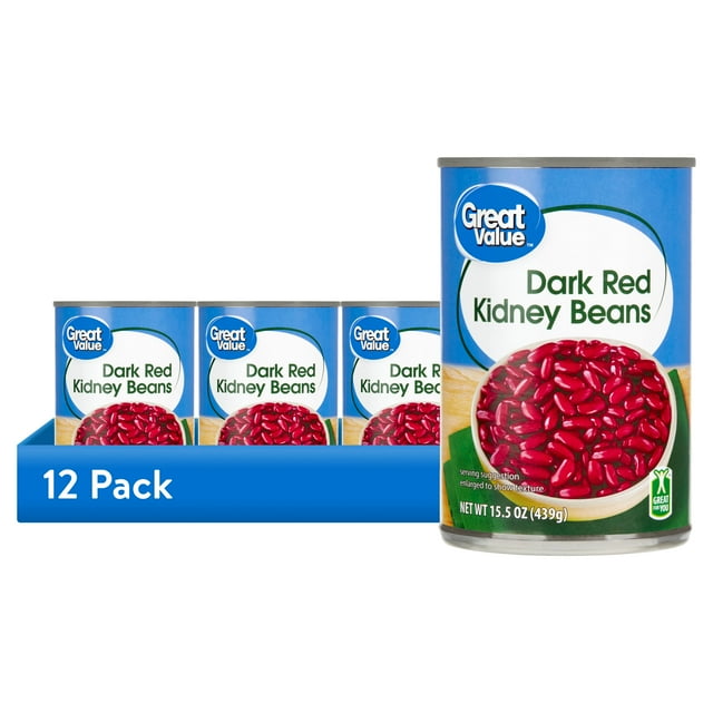 (12 pack) Great Value Dark Red Kidney Beans, 15.5 oz - Walmart Business ...