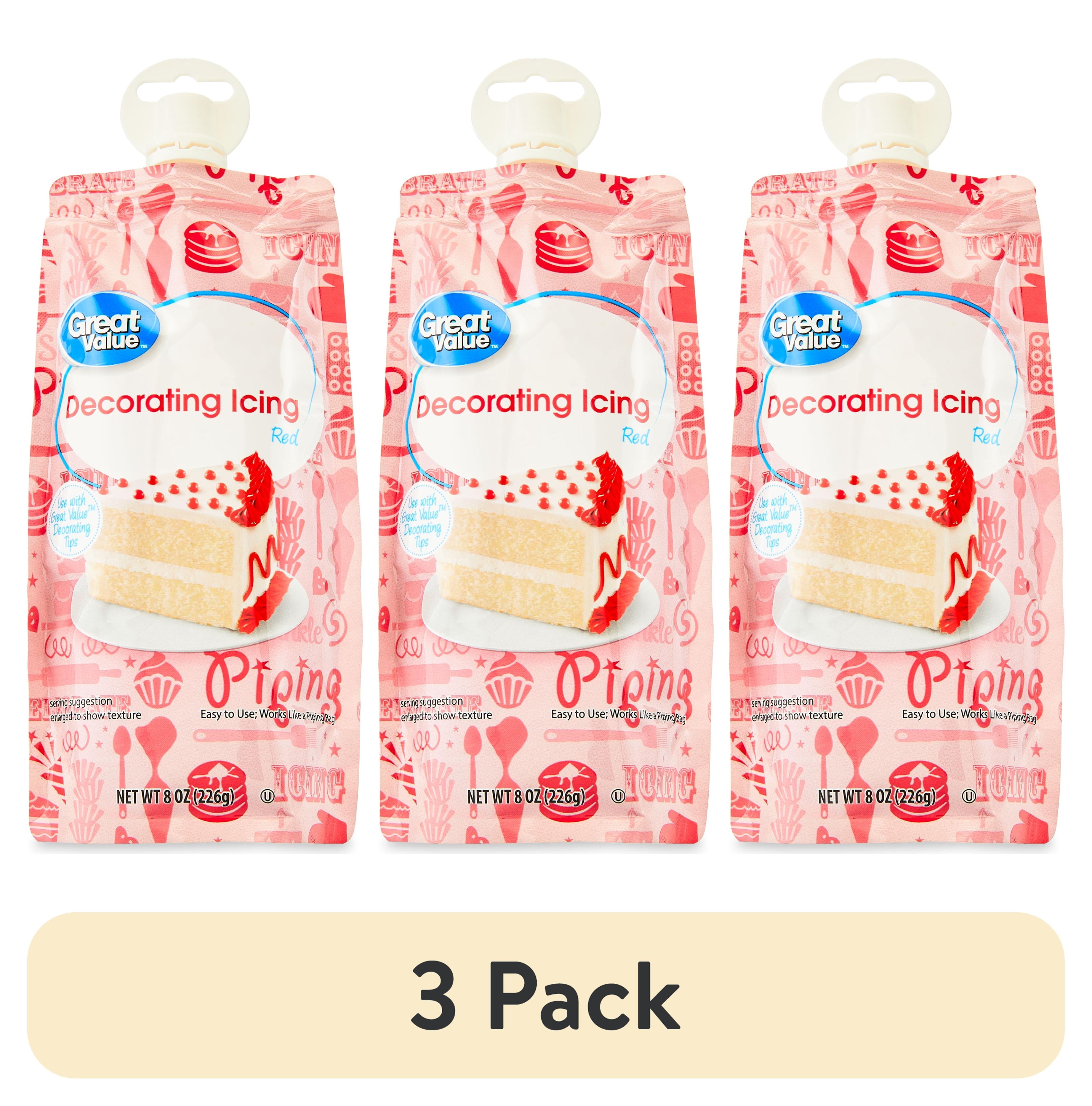 (3 pack) Great Value Decorating Icing, Red, 8 oz - Walmart.com