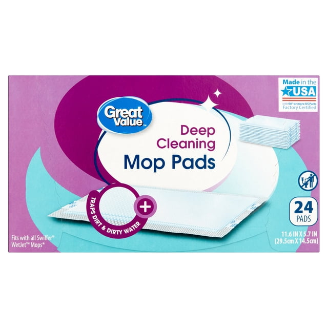 Great Value Deep Cleaning Mop Pads, 24 Count - Walmart Business Supplies