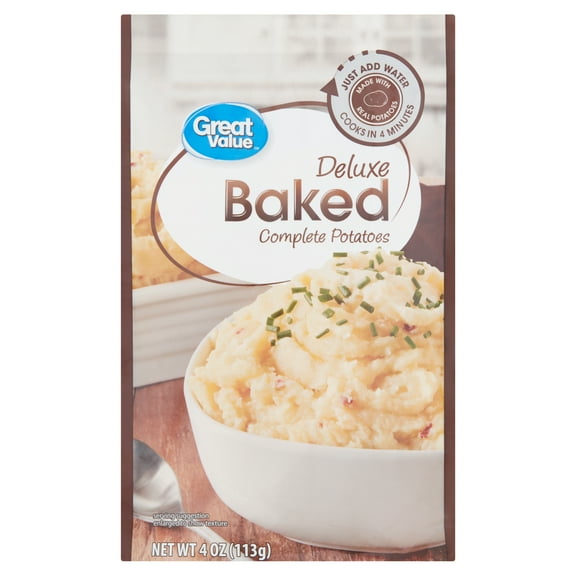 Great Value Instant Mashed Potatoes 13.75 oz Box, Homestyle Fluffy ...