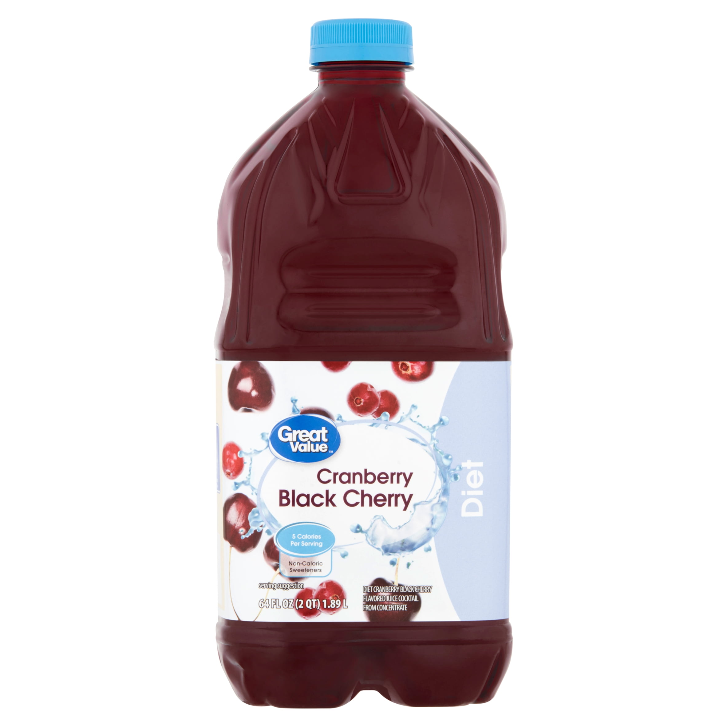 Great Value Diet Cranberry Black Cherry Juice Cocktail, 64 fl oz ...