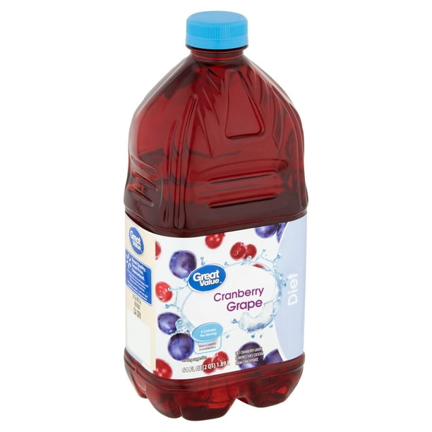 Great Value Diet Cranberry Grape Juice Cocktail, 64 fl oz - Walmart ...