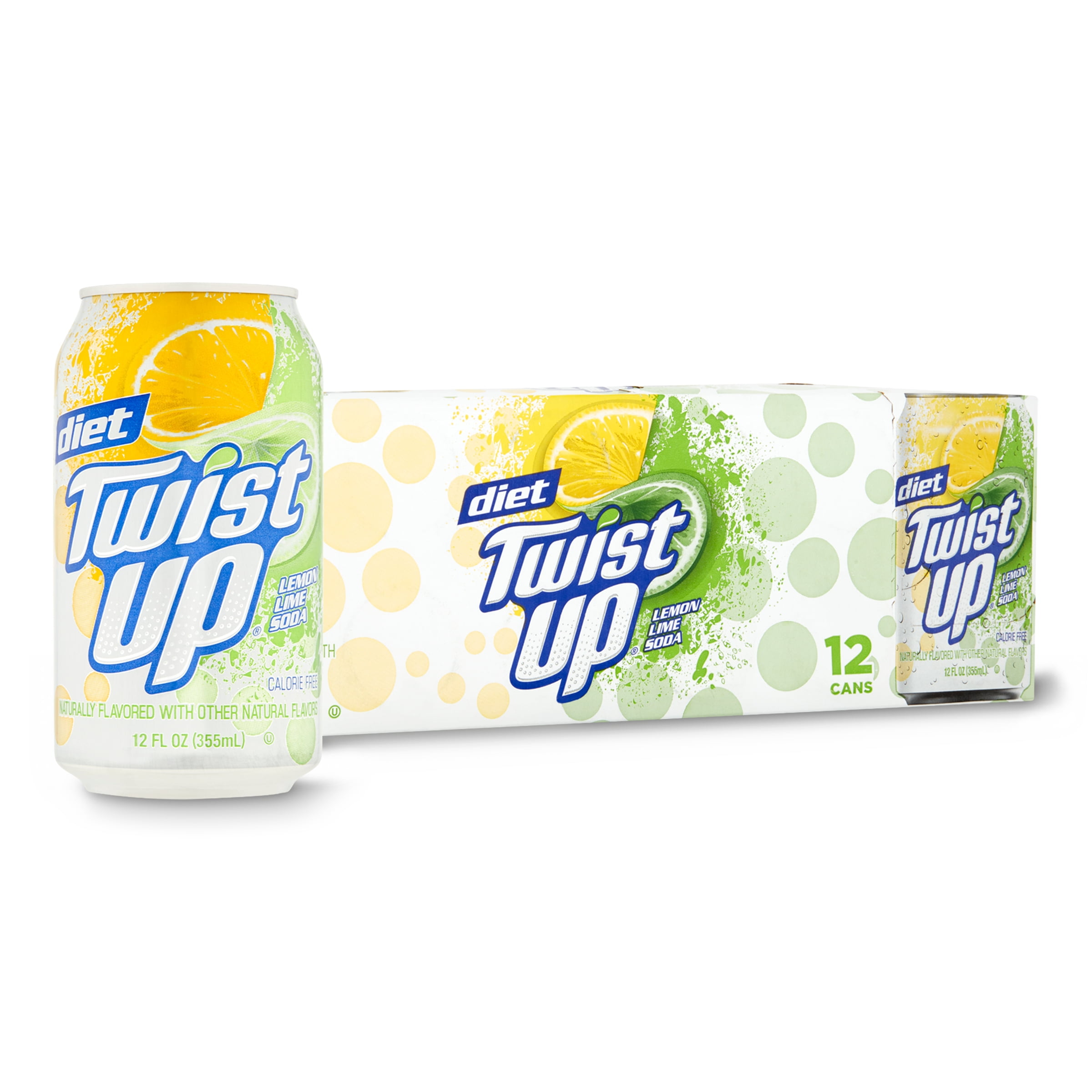 Great Value Diet Twist up Lemon Lime Soda Pop, 12 fl oz, 12 Pack Cans ...