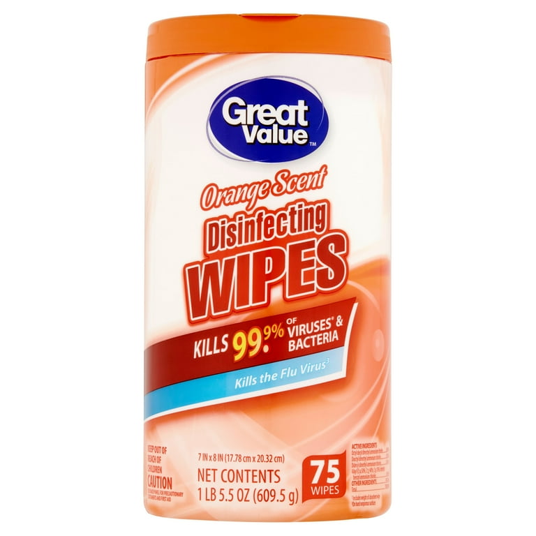Great Value Disinfecting Wipes Orange 75 Count Walmart