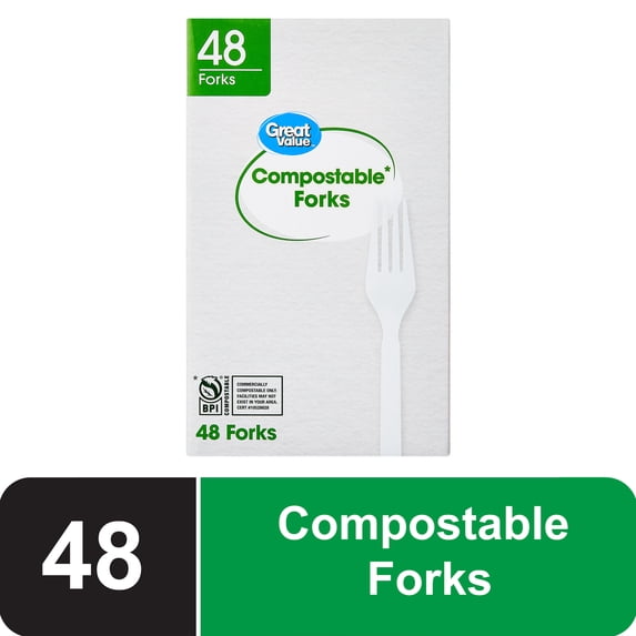 Great Value Disposable Forks, 48 Count, Durable CPLA Utensils - Walmart.com