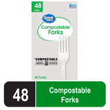 Great Value Disposable White Forks 48 Count for Residential and Event ...