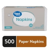 Great Value 12" x 12" White Disposable Paper Napkins, 500 Count ...