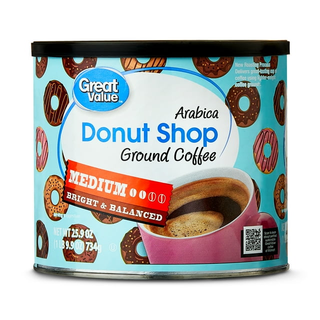 Great Value Donut Shop 100% Arabica Medium Roast Ground Coffee ...