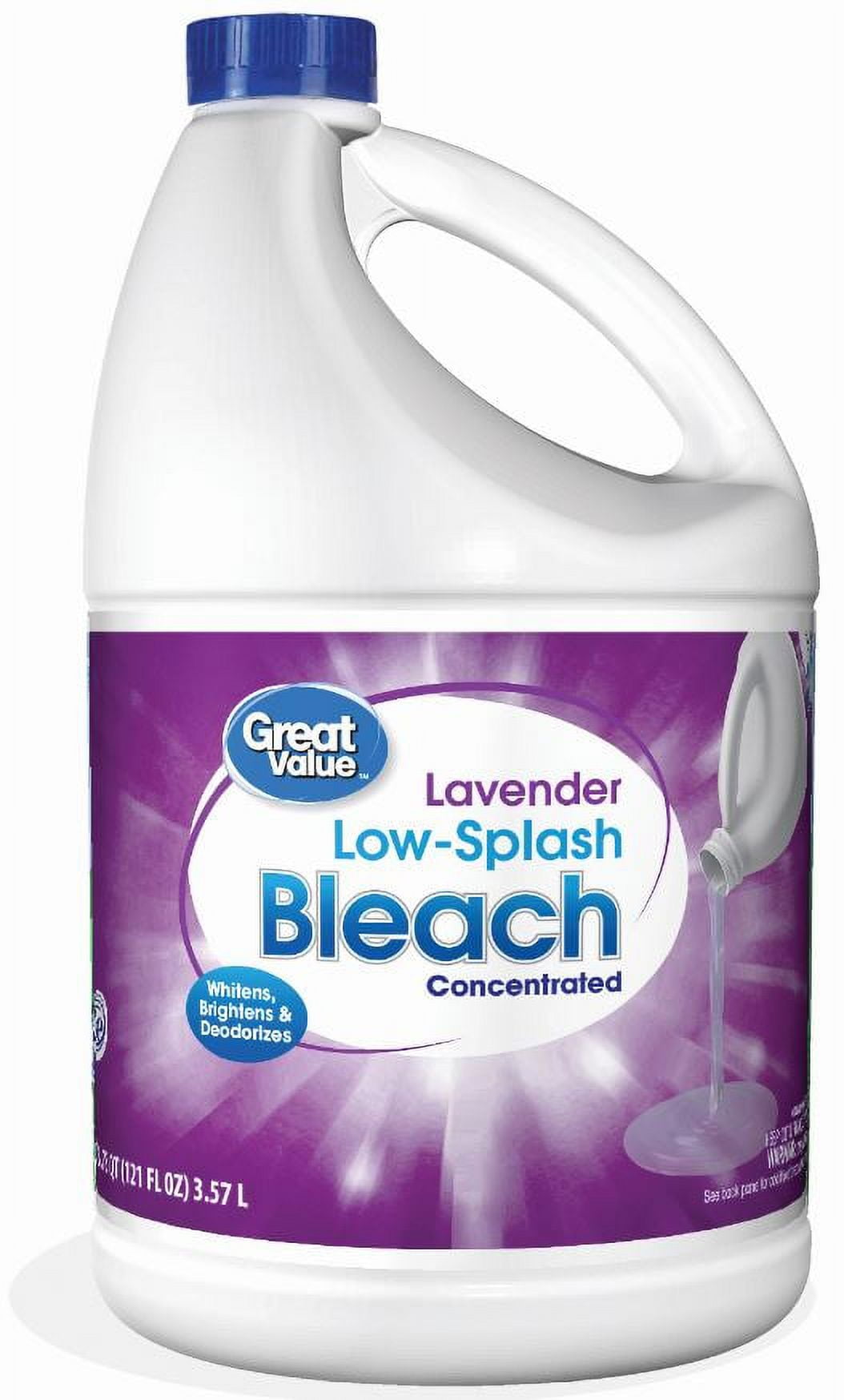Great Value Easy Pour Bleach, Lavender Scent, 121 fl oz, Liquid Laundry ...