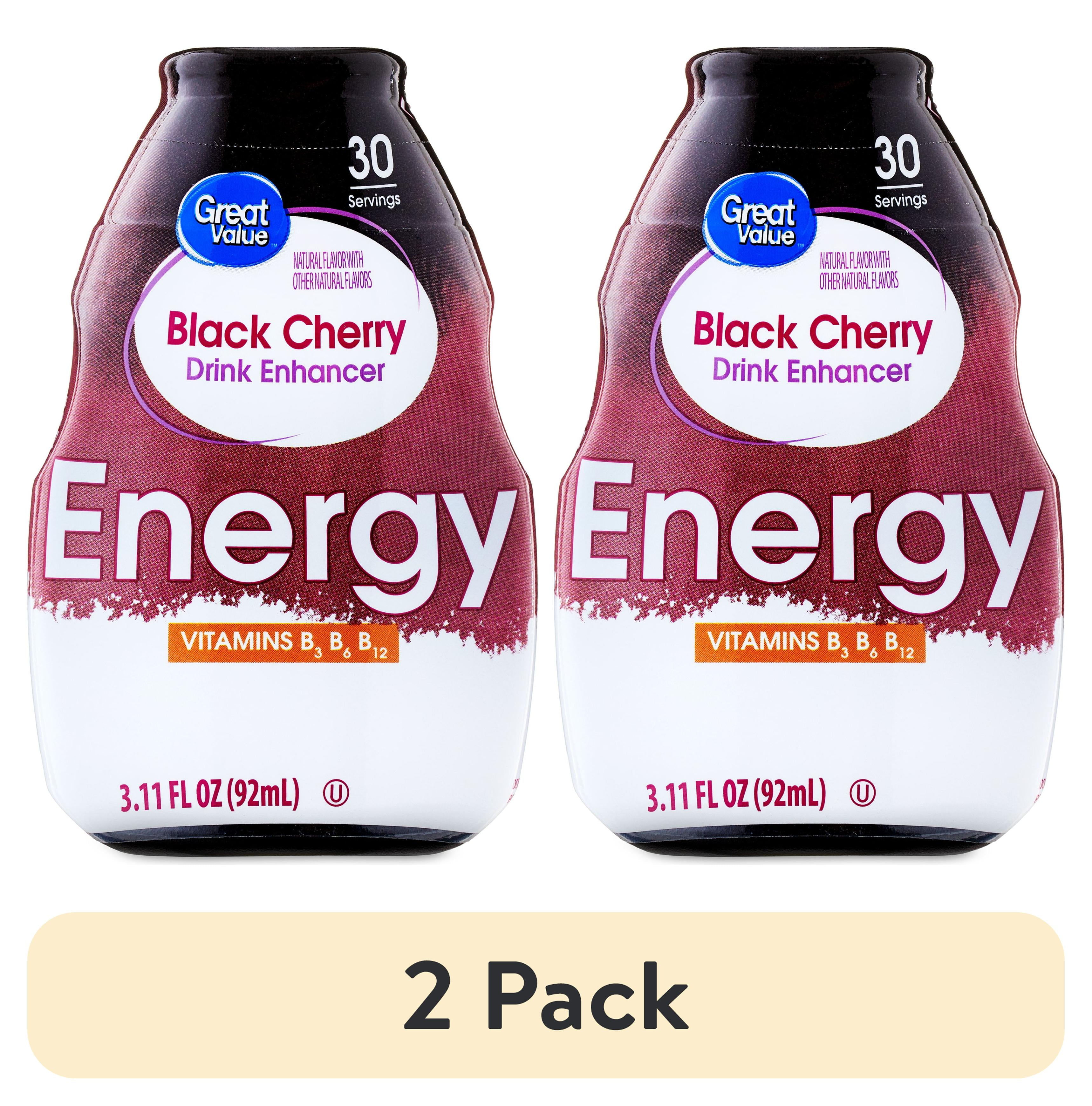 (2 pack) Great Value Energy Black Cherry Drink Enhancer, 3.11 fl oz ...