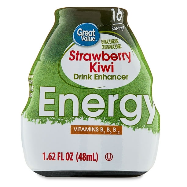 Great Value Energy Strawberry Kiwi Liquid Drink Enhancer, 1.62 fl oz ...