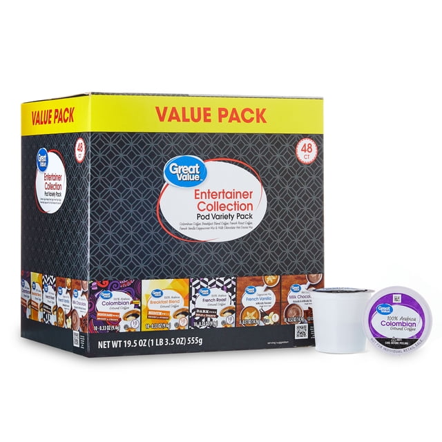 Great Value Entertainer Collection Coffee Pods Variety Pack, 48 Ct ...