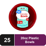 Great Value Everyday Disposable Plastic Bowls, Red, 20 oz, 25 Count ...