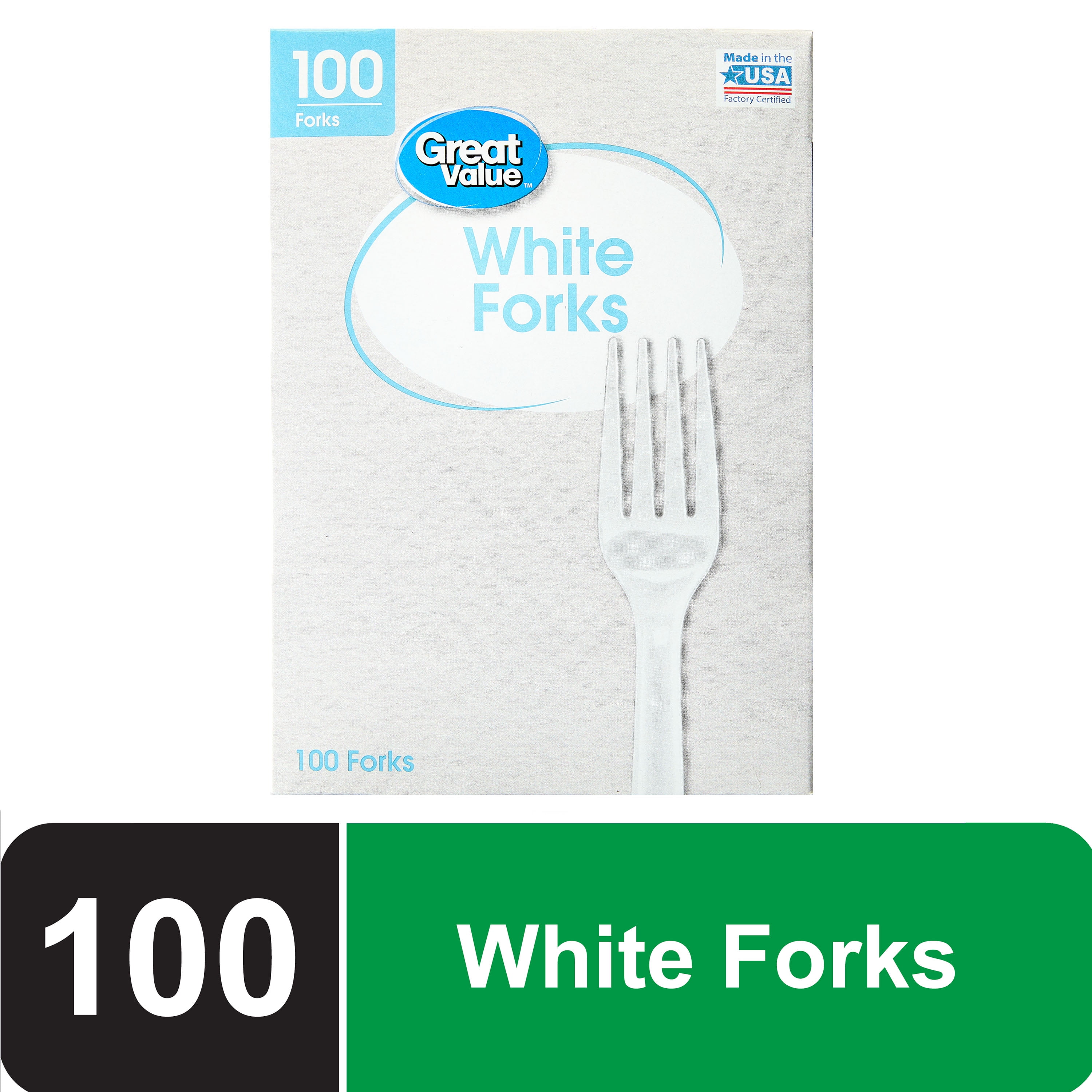 Great Value Everyday White Forks, 100 Count - Walmart Business Supplies