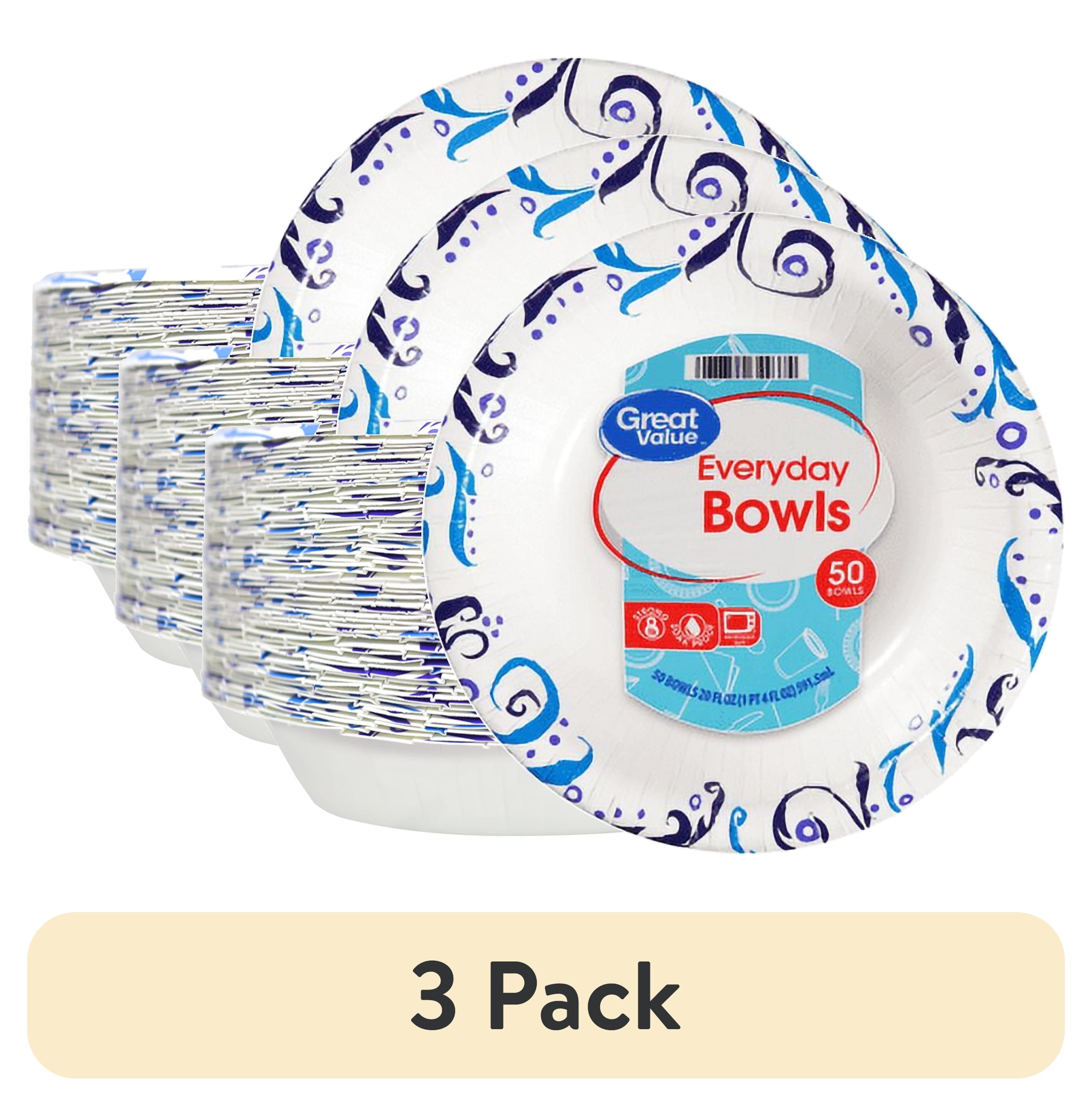 (3 pack) Great Value Everyday Disposable Paper Bowls, 20 oz, 50 Count ...