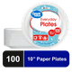 Great Value Everyday Paper Plate, 10", 100ct, White - Walmart Business ...