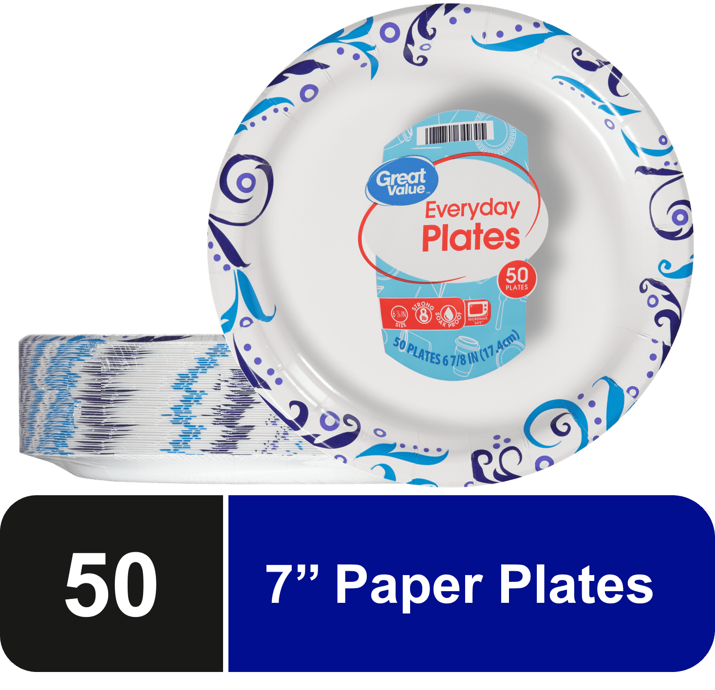 Great Value Everyday Strong, Soak Proof, Microwave Safe, Disposable ...